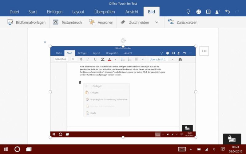 Office Touch angetestet - Microsoft Word auf dem Tablet nutzen