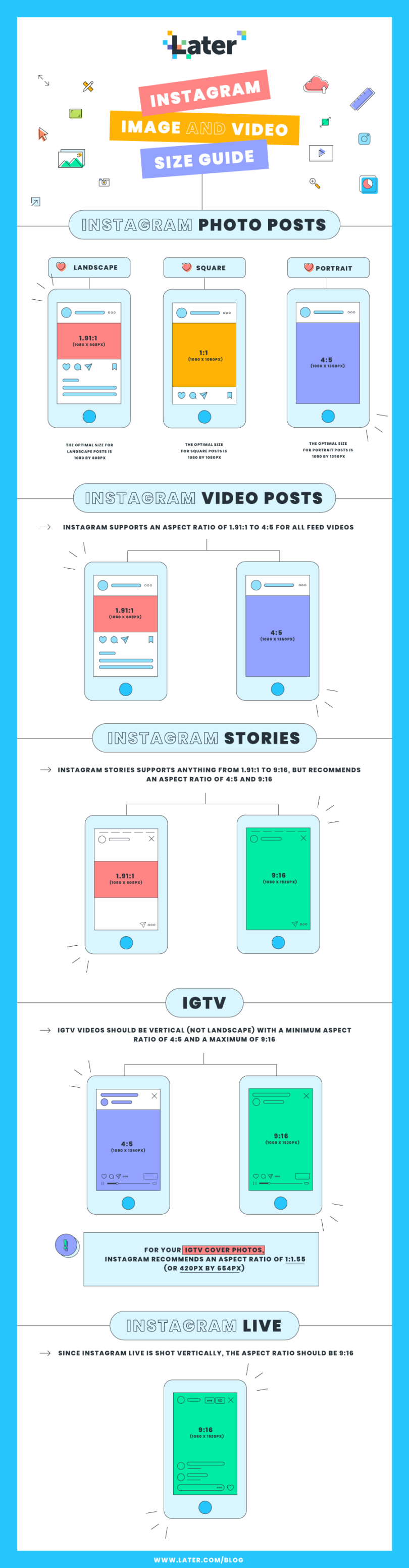 Instagram-Formate in der Infografik: Alle relevanten Größen auf einen Blick