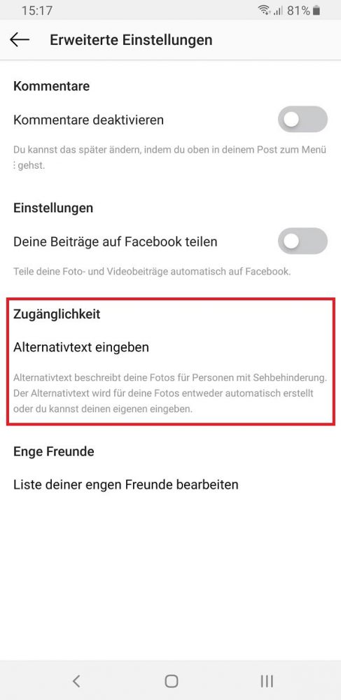 Instagram ALT-Tags: So fügst du alternative Bildbeschreibungen hinzu