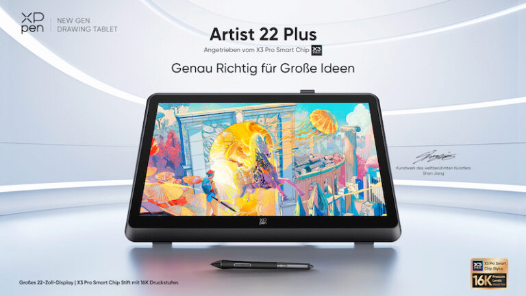 XPPen: Neuer Artist 22 Plus Display und X3 Pro Roller Stylus [Anzeige]